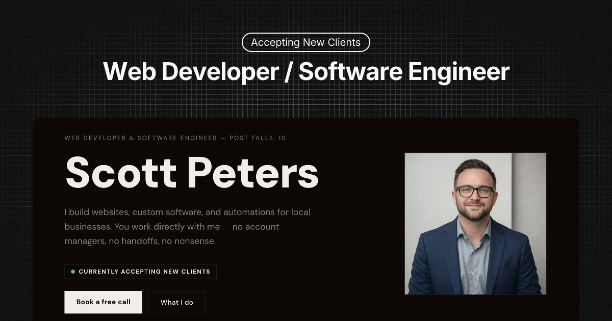 Scott Peters — Freelance Web Developer & Software Engineer